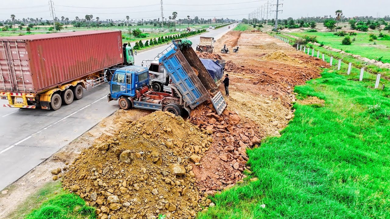 Full video2H Filling up land Connect Ring Road by Dozer Use technique ...