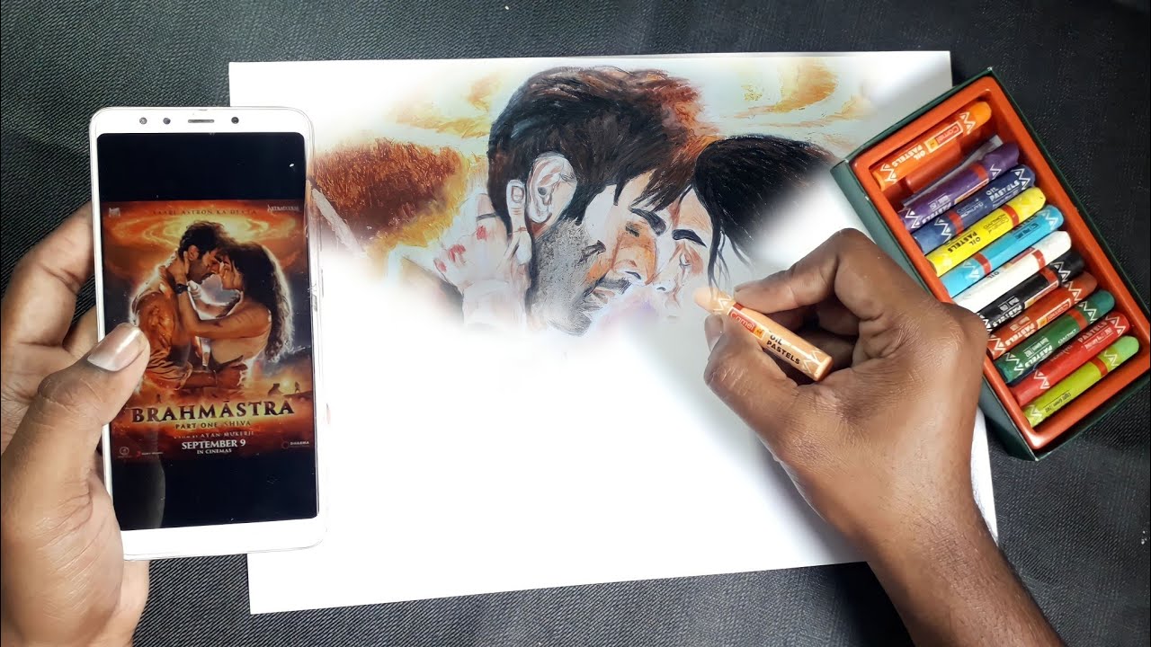 Brahmastra Drawing 🔱 || Ranbir Kapoor drawing || Alia bhatt drawing ...