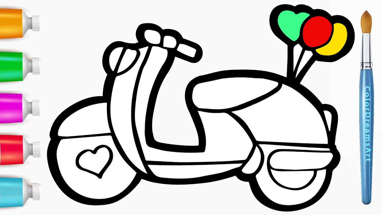 How to Draw a Motorbike | Step by Step Drawing Tutorial - YouTube