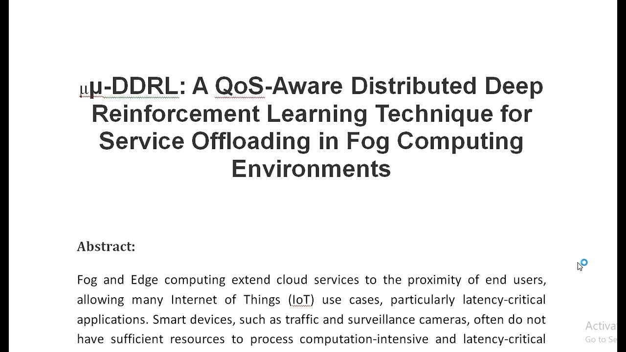 μμ DDRL A QoS Aware Distributed Deep Reinforcement Learning Technique for Service Offloading in ...