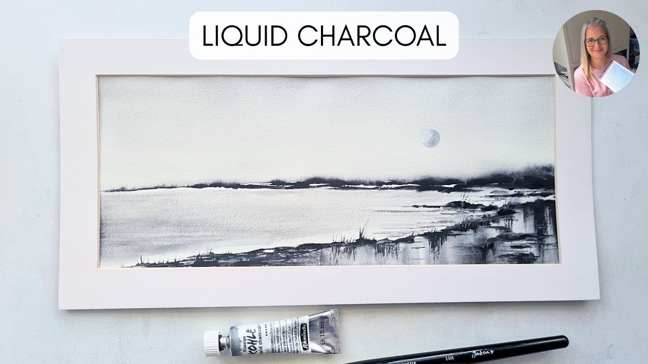 Expressive Landscape Painting Using Liquid Charcoal (No Rules!) - YouTube