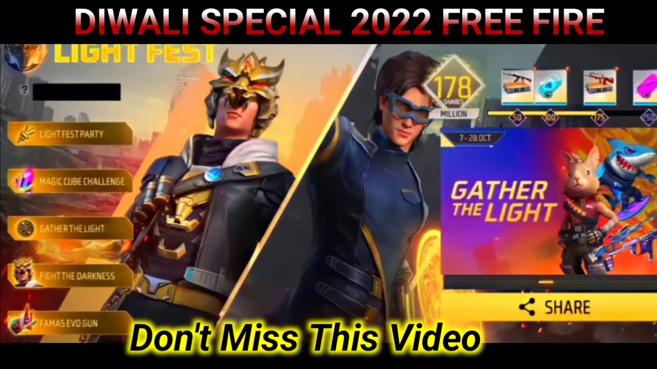 DIWALI SPECIAL 2022 FREE FIRE | LIGHT FEST FREE FIRE |FF FREE REWARDS ...