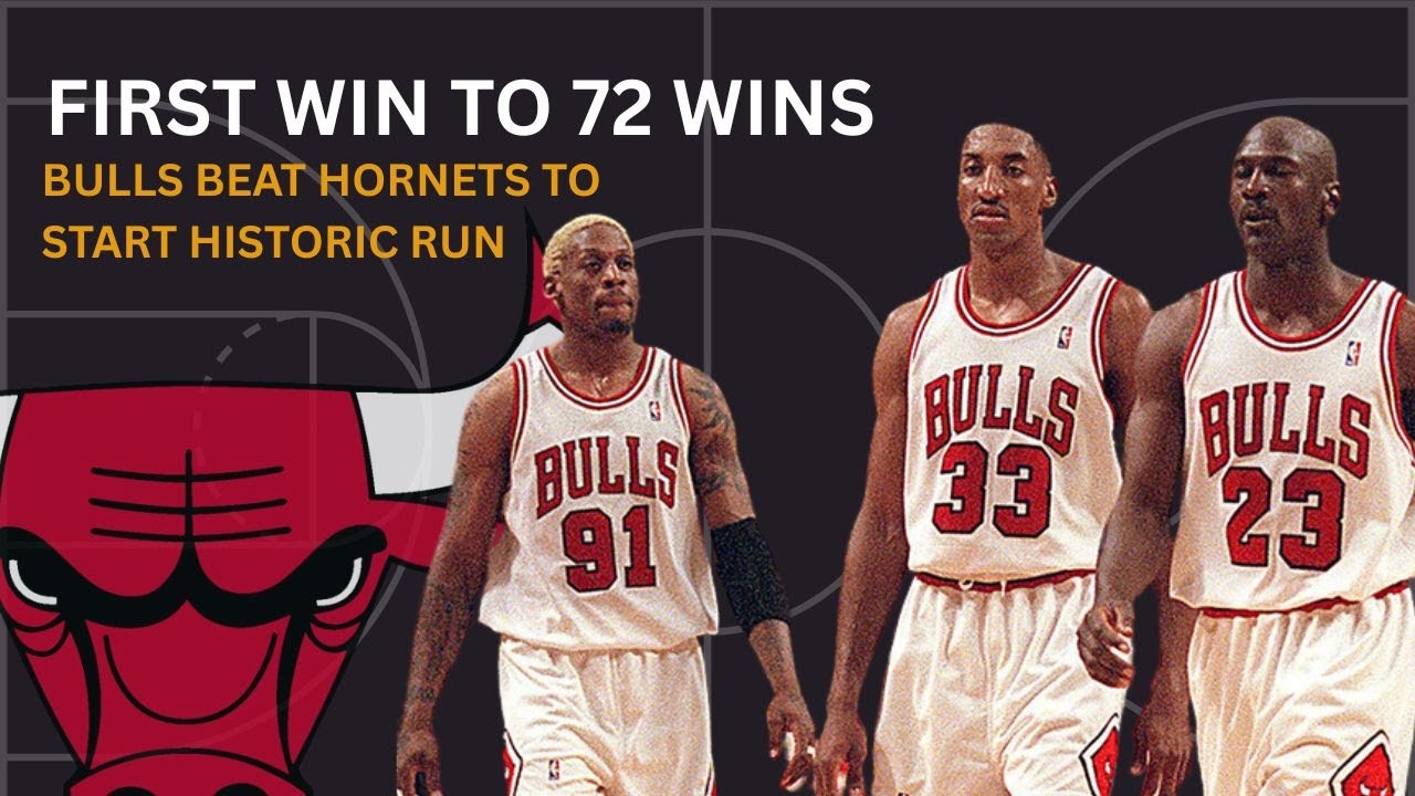 FIRST WIN TO 72 WINS (1995 NBA BULLS VS. HORNETS) - YouTube