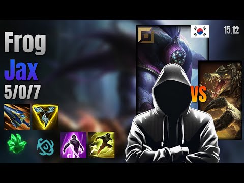 Frog Top Jax vs Renekton lol KR solo rank Full Game 15.12 | 프로그 잭스 vs ...