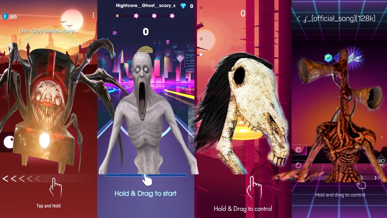 Choo Choo Charles - SCP 096 - Long Horse - Siren Head|Tiles Hop-Beat ...