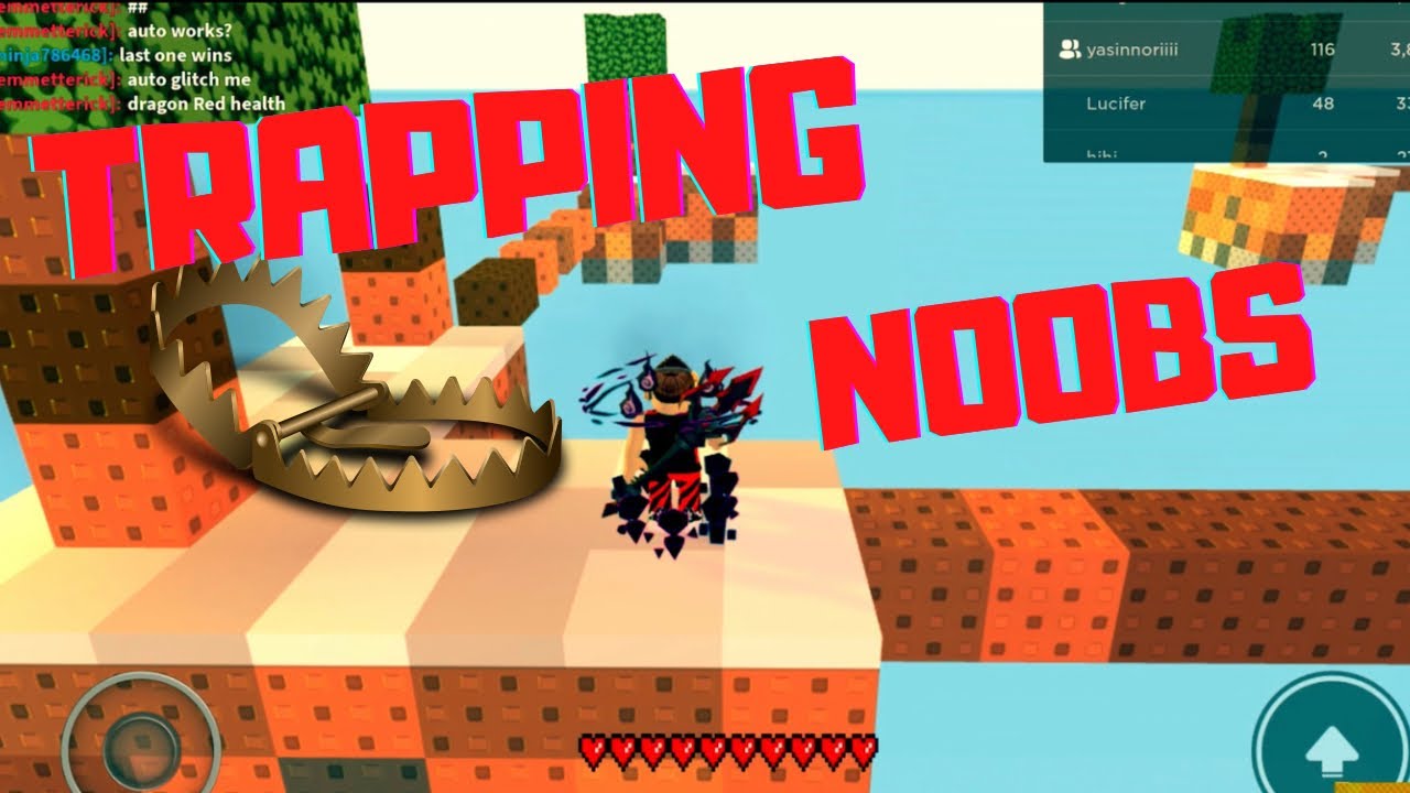 Roblox Skywars Trapping Noobs - YouTube