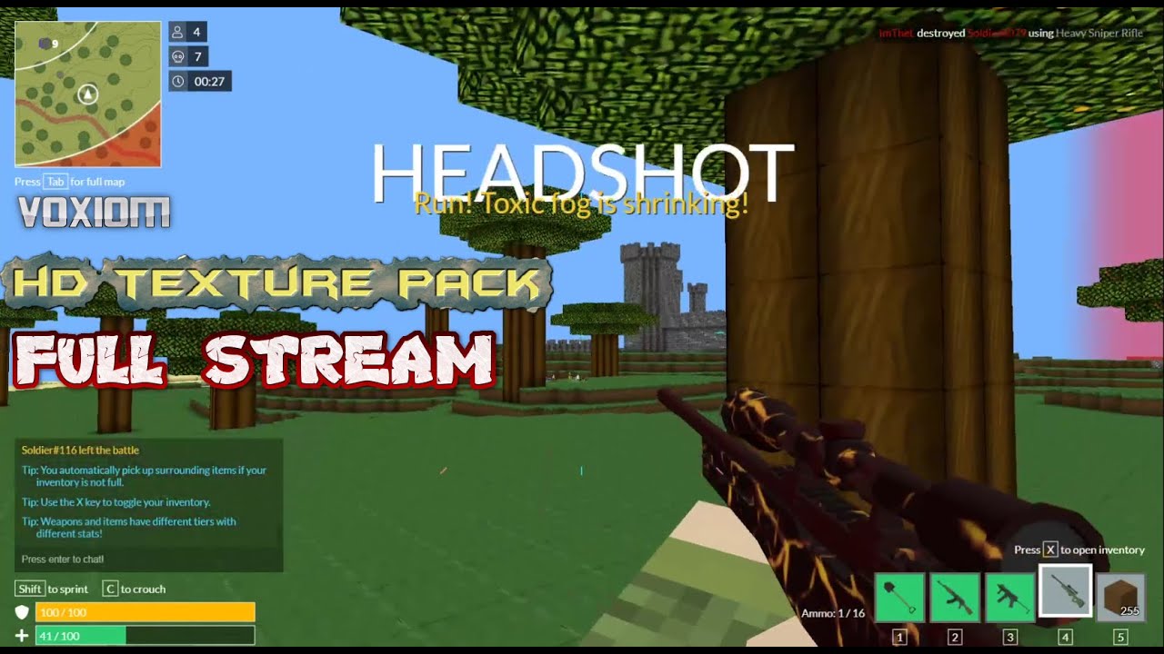 voxiom.io hd texture pack stream - YouTube