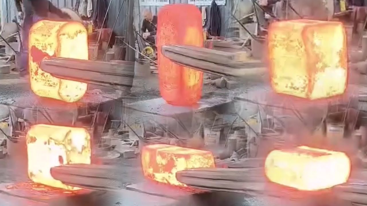 How To Forge Round Steel Billet Into Any Shape Using A Forging Hammer ...