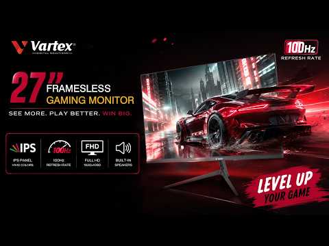 Vartex 27” Frameless Gaming Monitor | 100Hz IPS Full HD Display