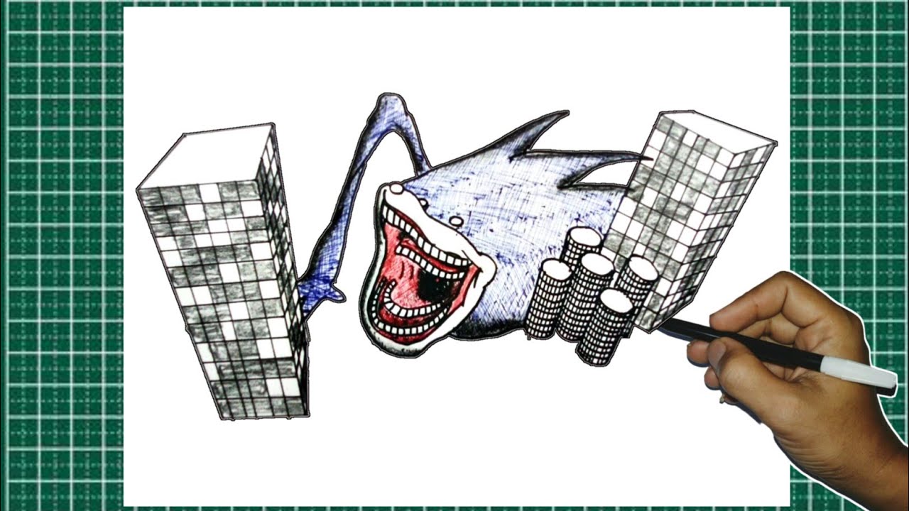 How to Draw Shin Sonic Tapes Attacking the City - YouTube