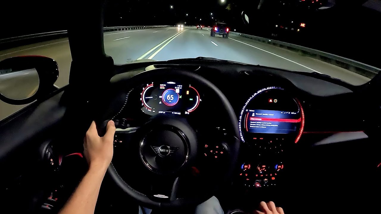 2022 Mini JCW Convertible - POV Night Drive (Binaural Audio) - YouTube
