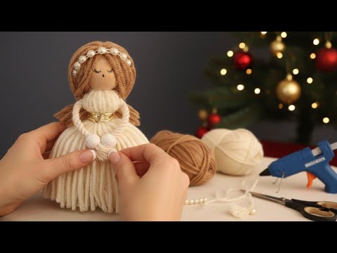 İplikten Noel Meleği Süsü Yapımı🎄Kolay El Yapımı Tatil Süsü