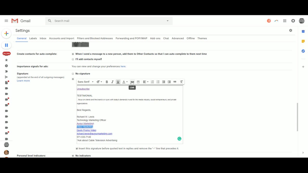 Gmail Change Signature Line In Settings Add Video 2019 YouTube Gmail Change Signature Line In Settings Add Video 2019 YouTube