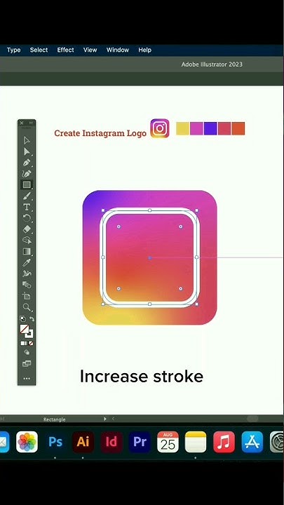 How to create Instagram logo in Illustrator 😯 #illustrator #shorts ...