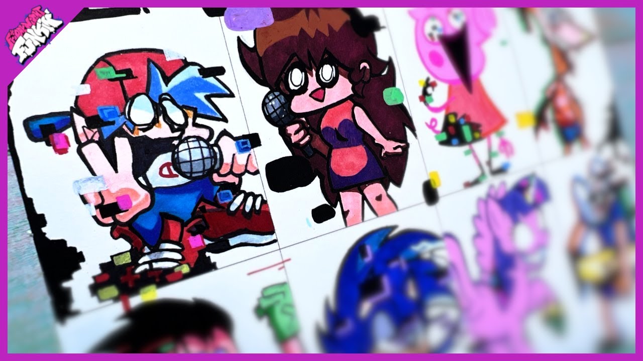 [Drawing fnf👀] Corrupted/ BF, GF/ Peppa Pig/ Last Summer/ Pibby ...