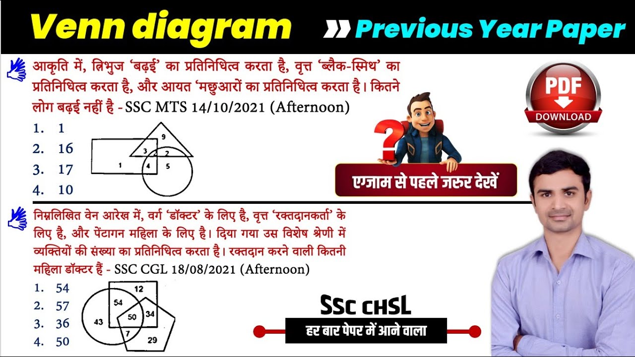 Reasoning | Venn Diagram | वेन आरेख | Venn Diagram Questions ...