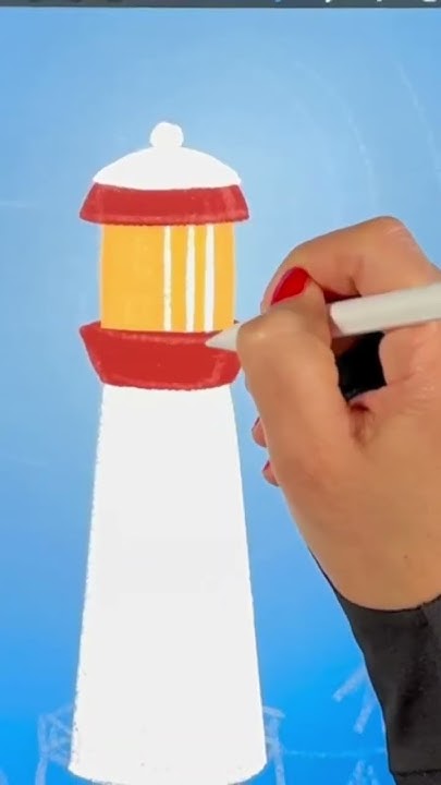Lighthouse - iPad drawing in Procreate (#shorts) - YouTube
