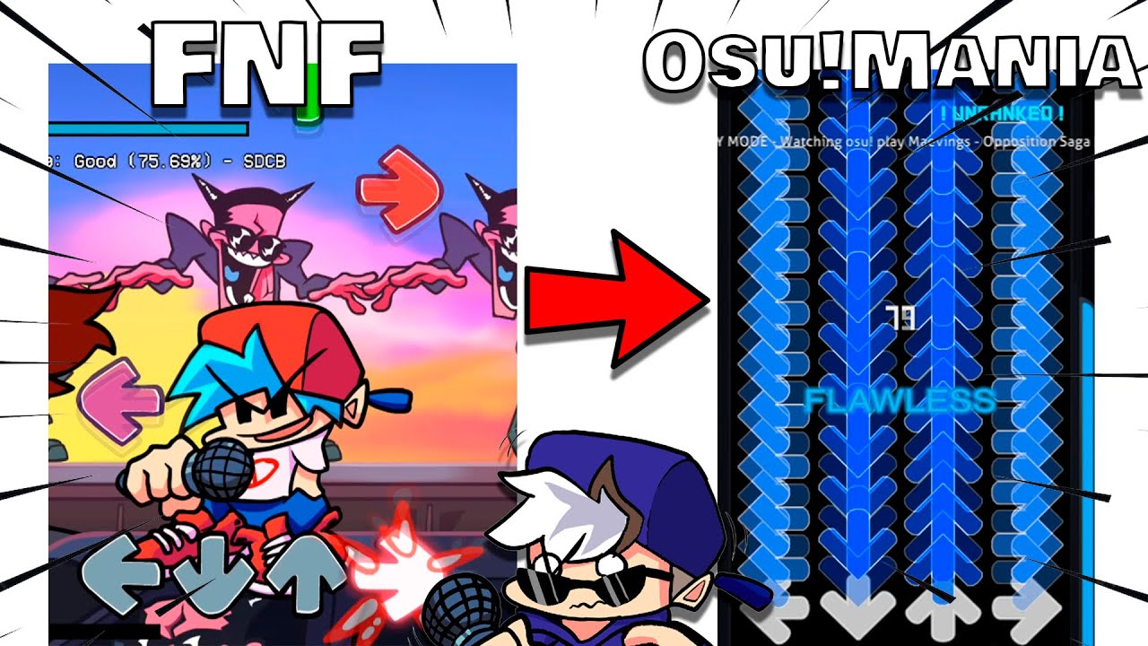 ASÍ SON LOS MAPAS DE FNF EN OSU!MANIA - YouTube