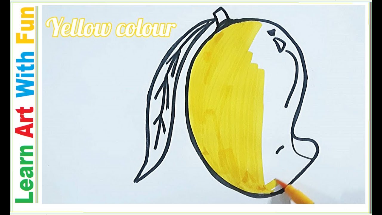 mango drawing | how to draw mango | draw & color mango | drawing for ...