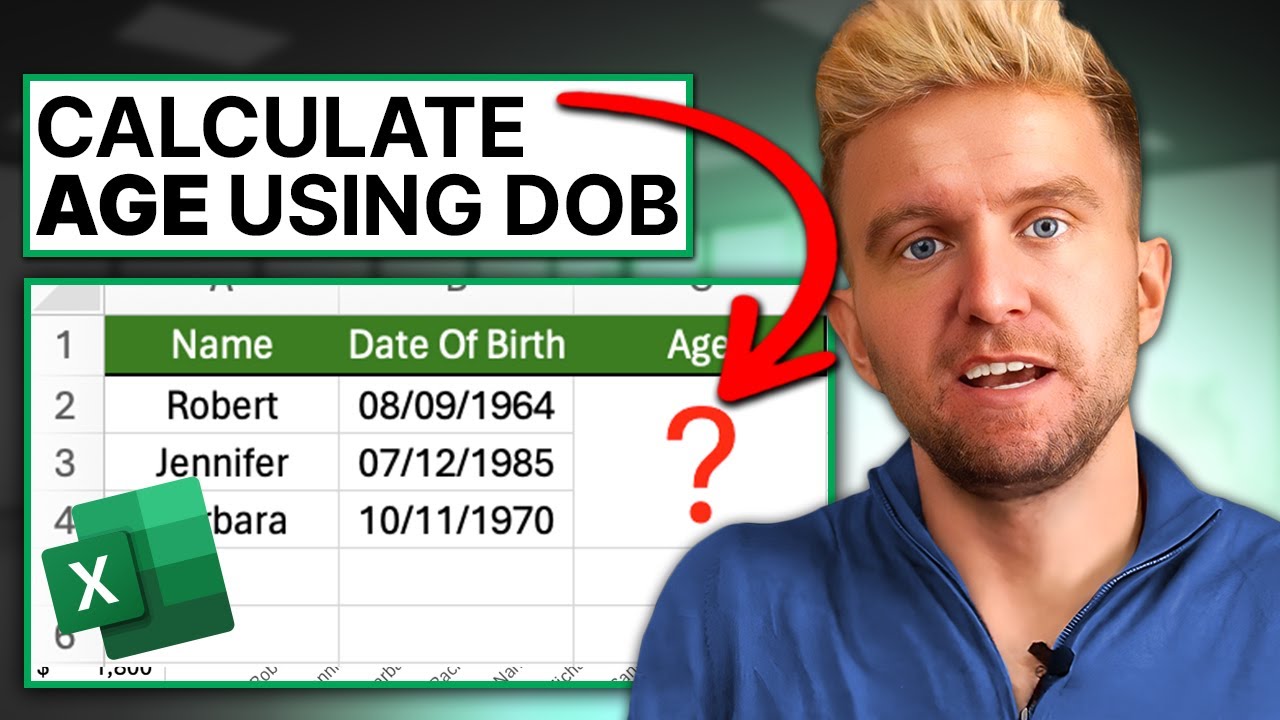 Calculate Age Using Date Of Birth in Excel - YouTube