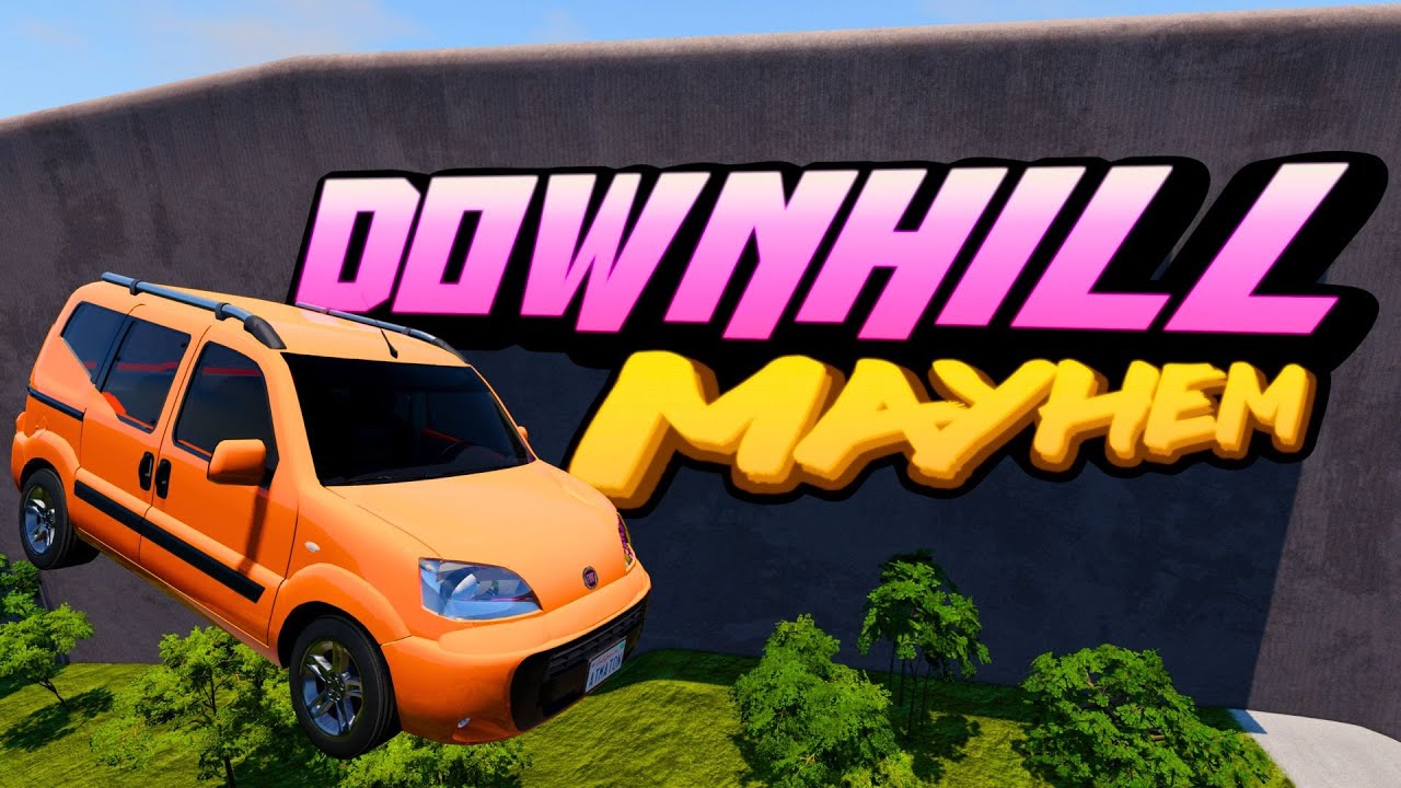 Cars VS Downhill Mayhem - BeamNG. Drive - YouTube