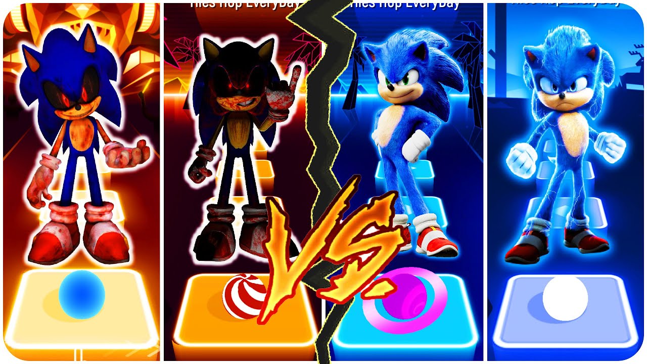 Sonic EXE VS Sonic EXE VS Sonic VS Sonic | Tiles Hop EDM Rush - YouTube