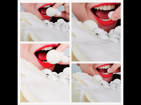 New ruby ASMR Thick Marshmallow, Crisp Snack and Chocolate Sound. (Eating Show)