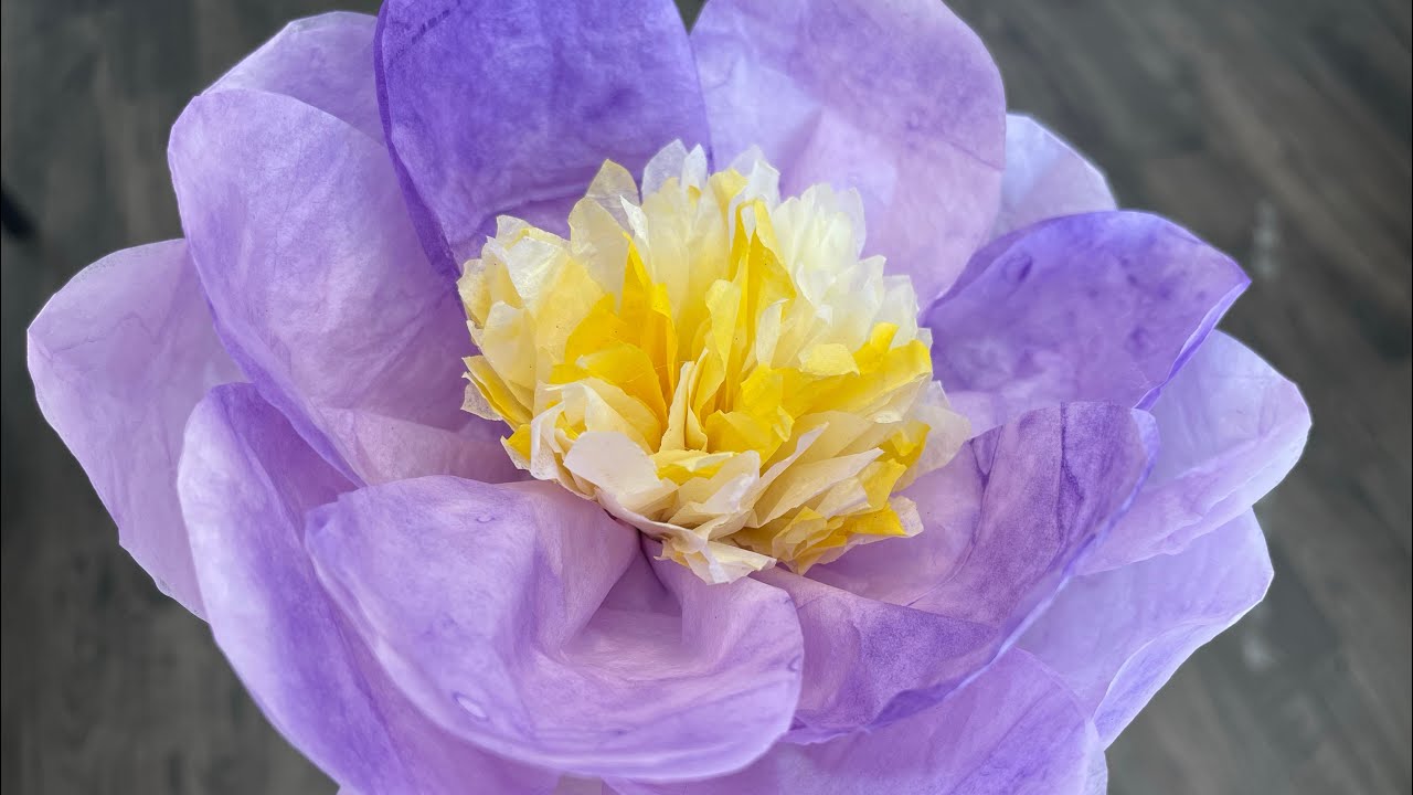 Violet Flower-Tissue paper - YouTube