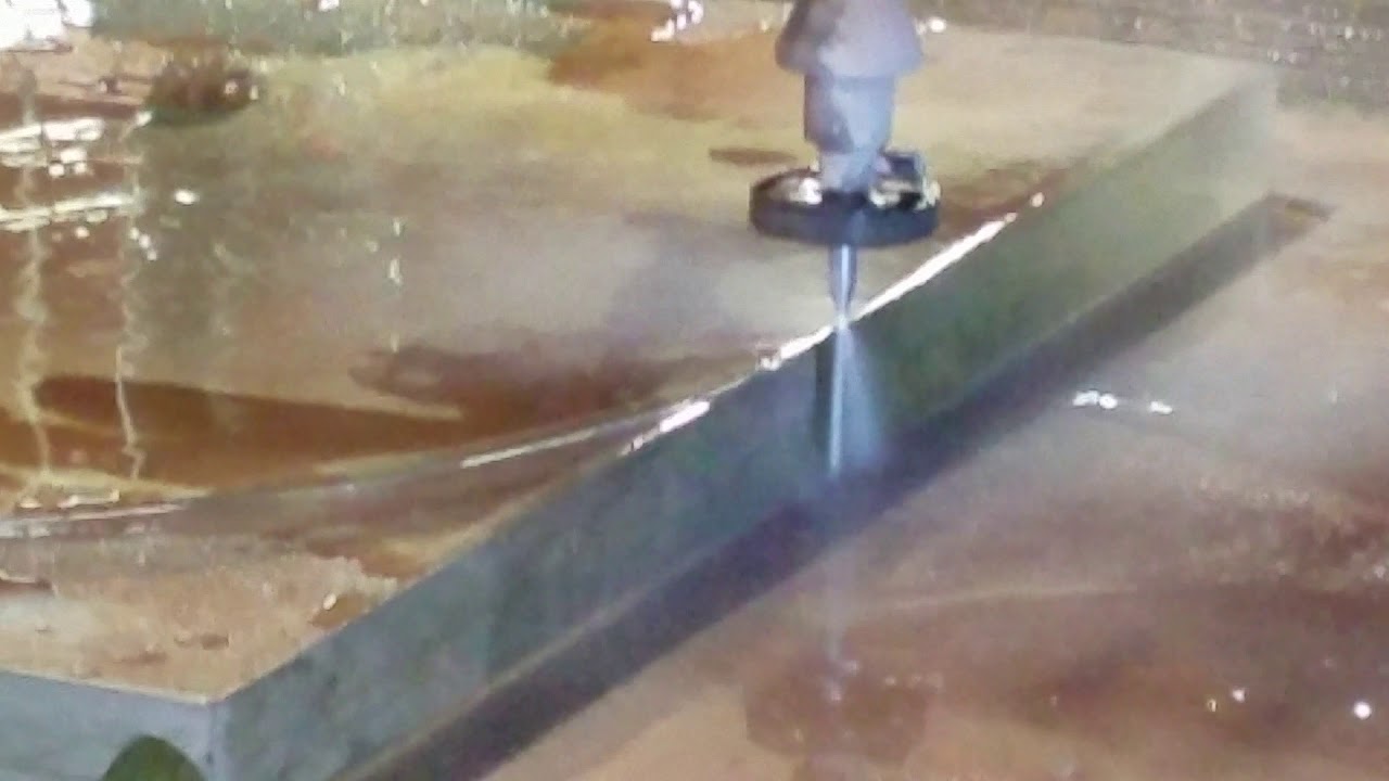 Water jet cutting 33" mirror video #6. - YouTube