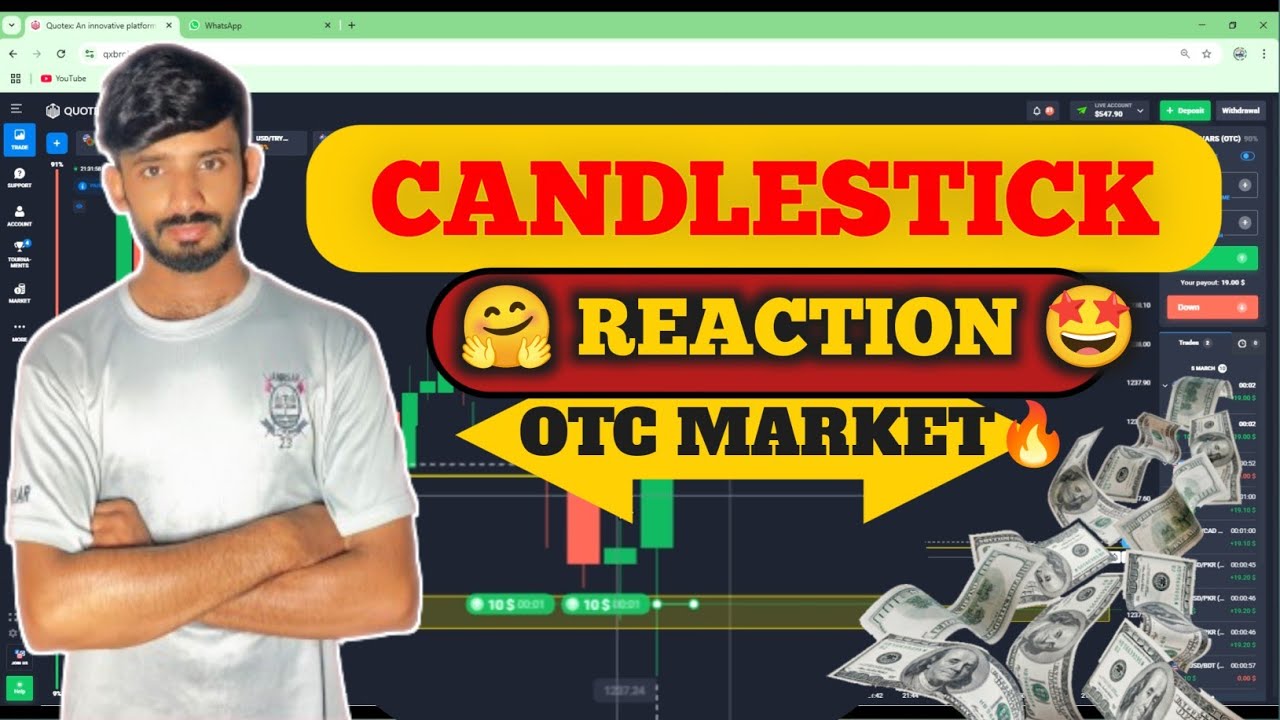 QUOTEX CANDLESTICK REACTION// 1 MINUTE STARTGY//HOW TO TRADE IN OTC ...