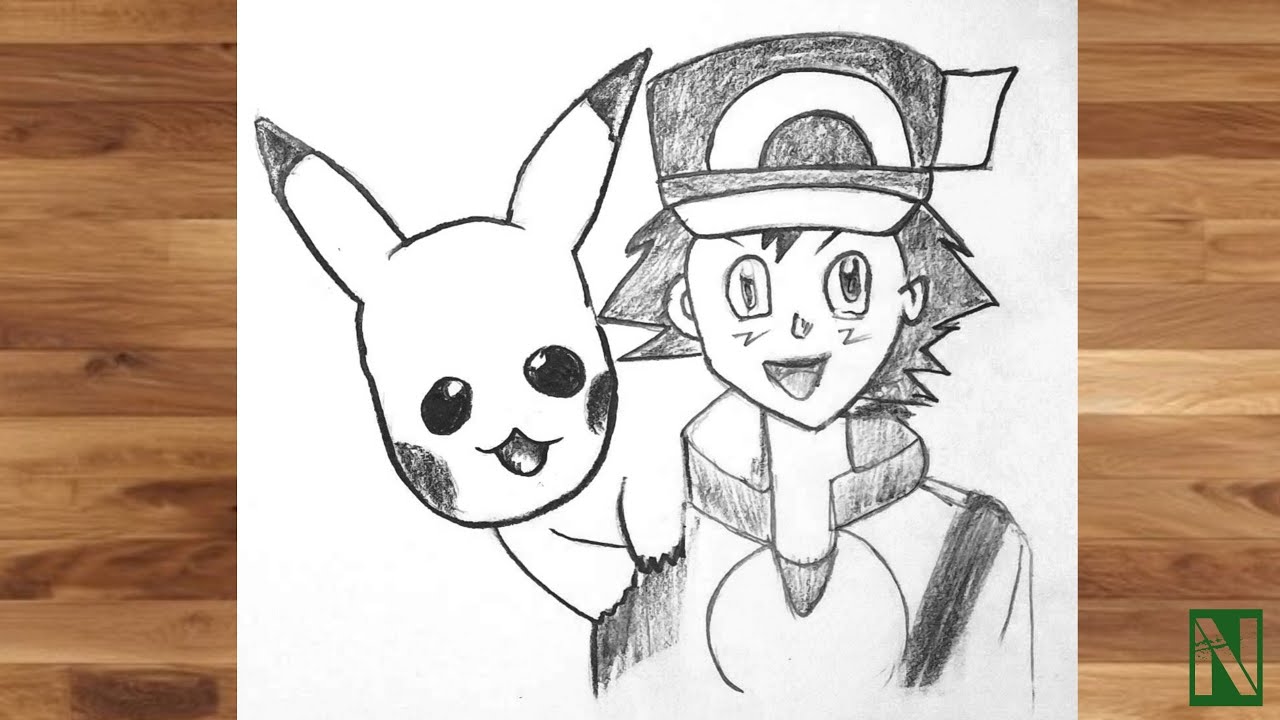 How to draw Ash and Pikachu || POKEMON || Anime Drawing Step By Step ...