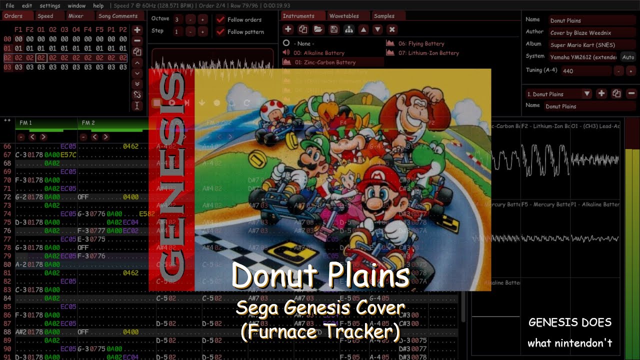 Super Mario Kart - Donut Plains (Sega Genesis Cover, Furnace Tracker ...