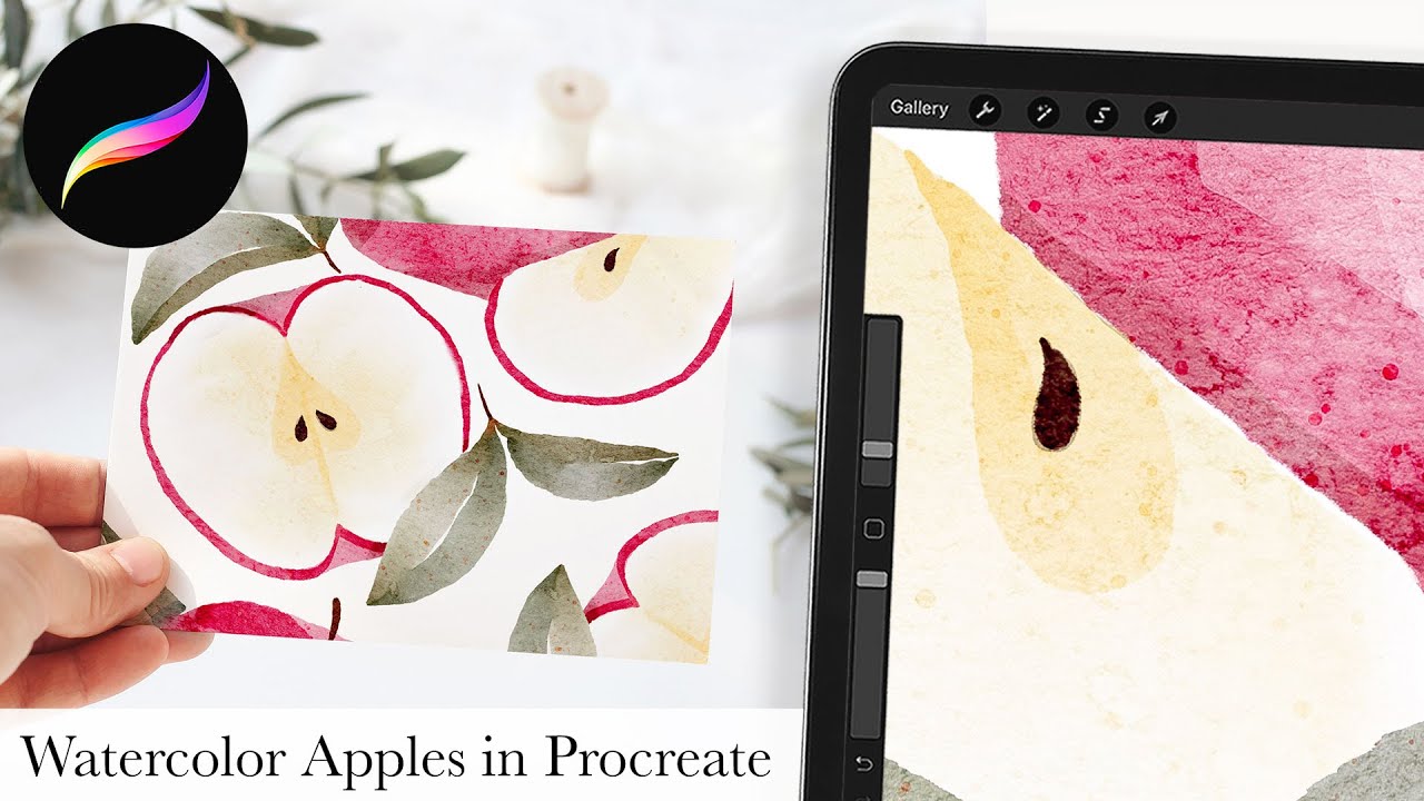 Procreate Tutorial // Easy Watercolor Apples in Procreate // How to ...
