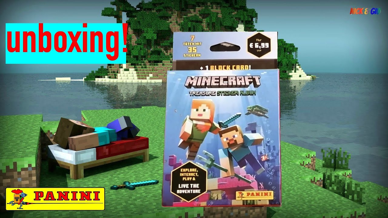 MINECRAFT - TREASURE STICKER - unboxing figurine panini - YouTube