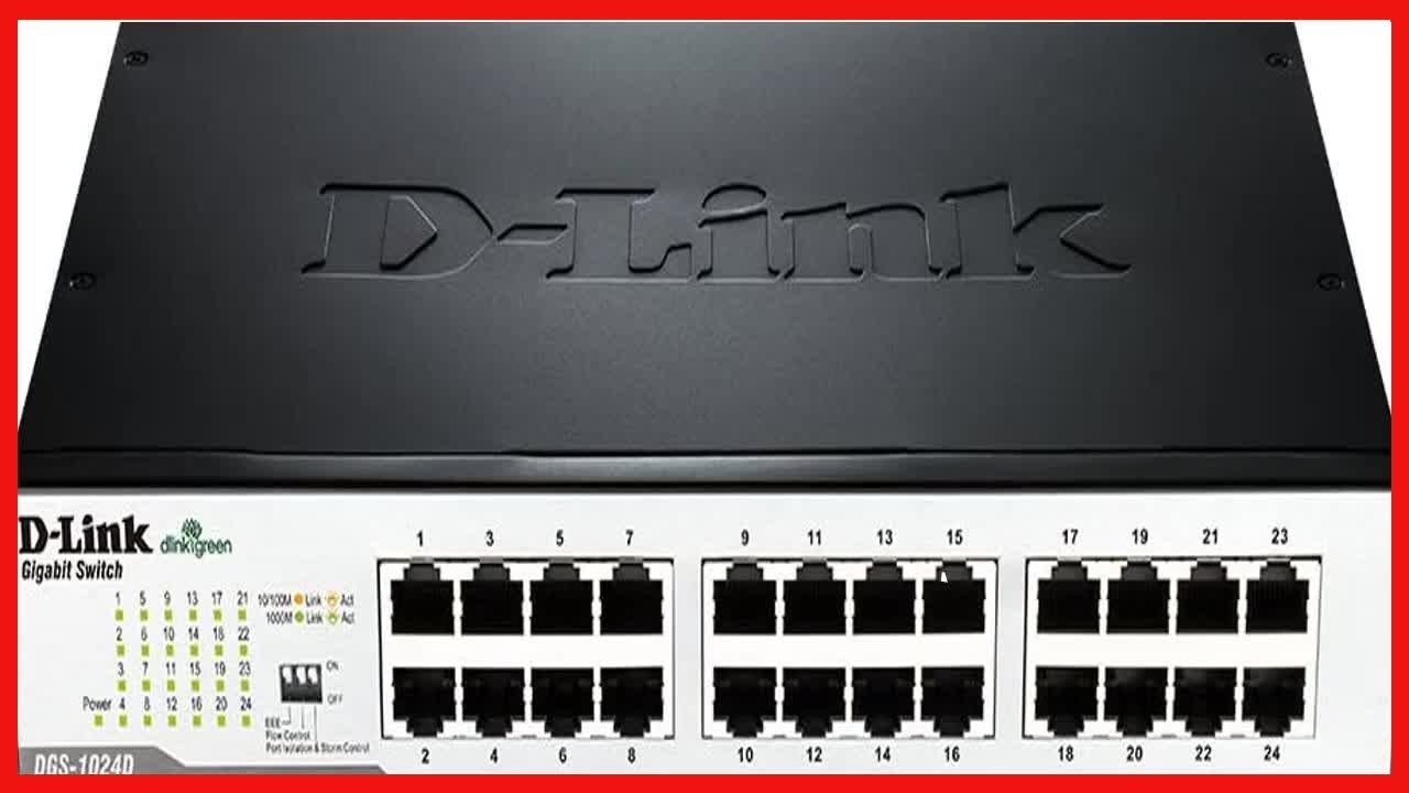D-Link Ethernet Switch, 24 Port Gigabit Unmanaged Fanless Network Hub ...