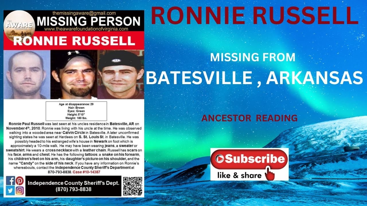 RONNIE RUSSELL MISSING FROM BATESVILLE ARKANSAS - YouTube