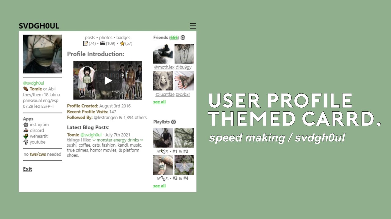 ೨🍃ৎ ₊˚ user profile theme. | carrd tutorial. - YouTube