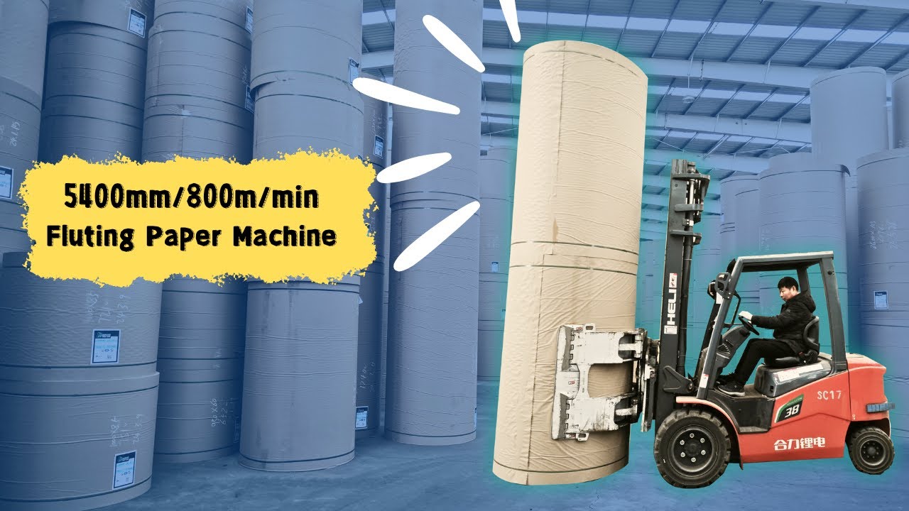800m/min 5400mm Fluting Paper Mill - YouTube