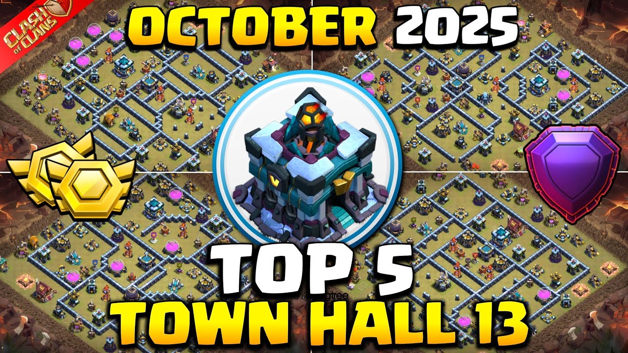 NEW TOP 5 BEST Town Hall 13 (TH13) Base Layout + Copy Link 2025 | TH13 ...