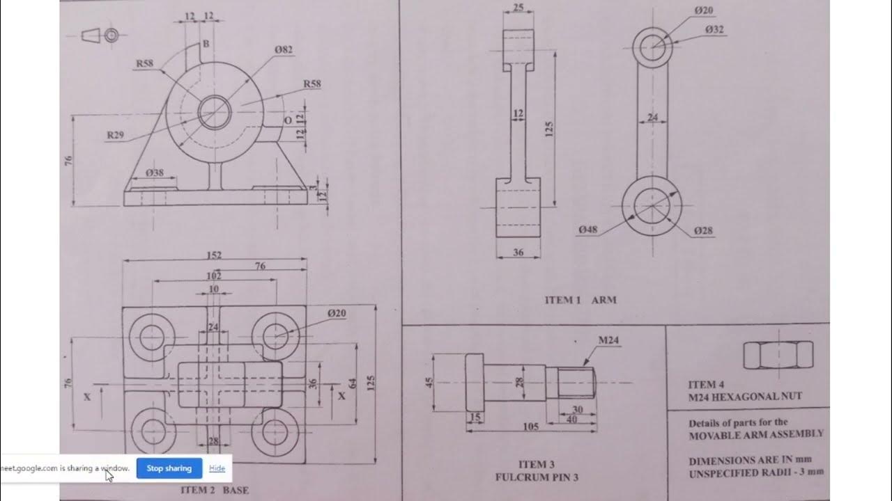 Movable arm assembly drawing - YouTube