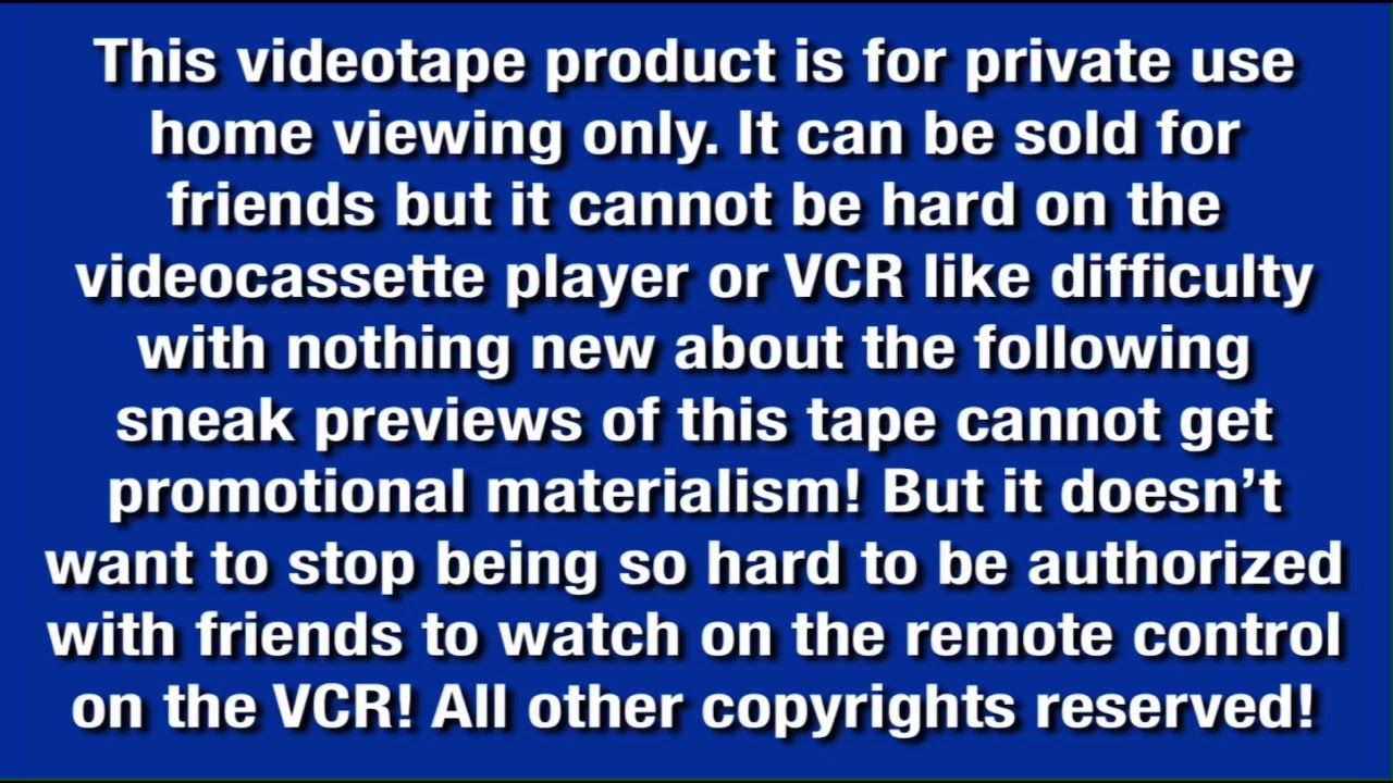 Navy Blue Disney FBI Warning Screens (Videotape Product Version) (2004 ...