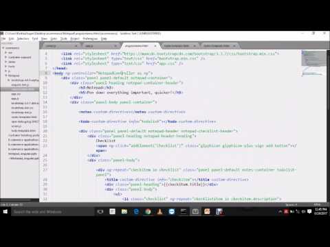 Angular JS Tutorial- Create a Notepad application using angular js & bootstrap - YouTube