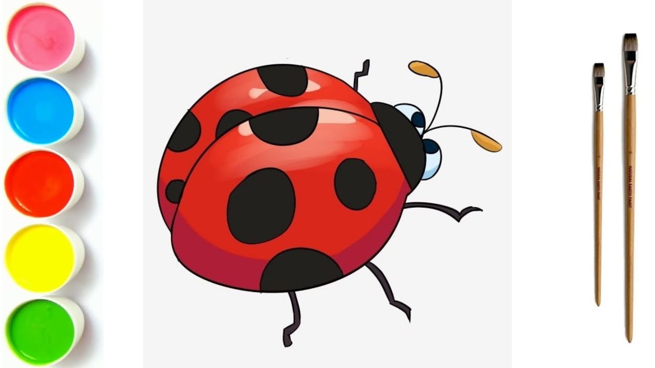 Drawing Cute Lady bug for kids | Coloring videos for kids - YouTube