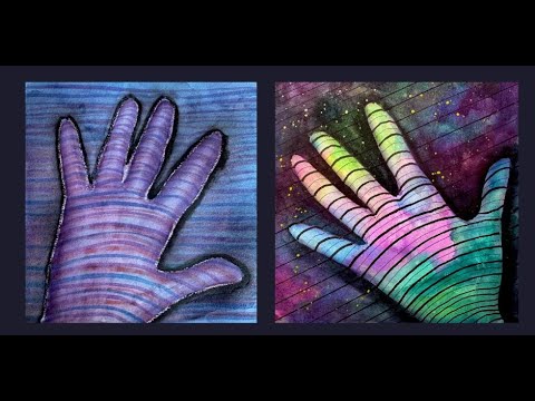 Just for fun, create art using outline of your hand - YouTube