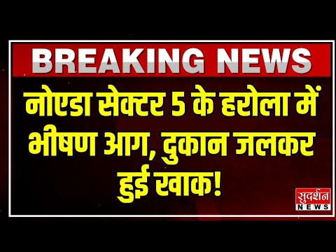 UP fire News: Noida Sector 5 के Harola की एक दुकान में लगी भीषण आग, सब जलकर हुआ खाक