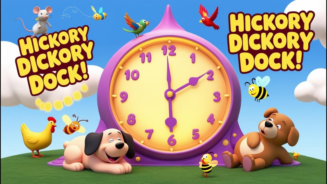"Hickory Dickory Dock | Nursery Rhyme & Kids Song | Learn Time with ...