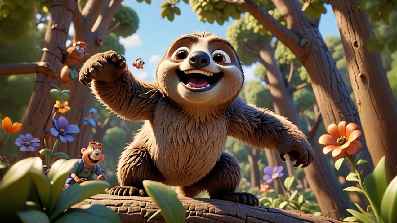 The Sloth Who Loved to Jump 🦥🪩 | Fun Kids Story | Preschool Learning ...