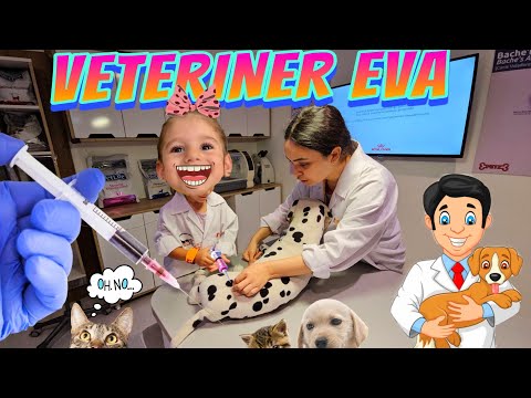 Eva Veteriner Oldu Hasta Köpeğe İğne Yapıp Tedavi Ediyor - Kidzania - VETERİNER OYUNU