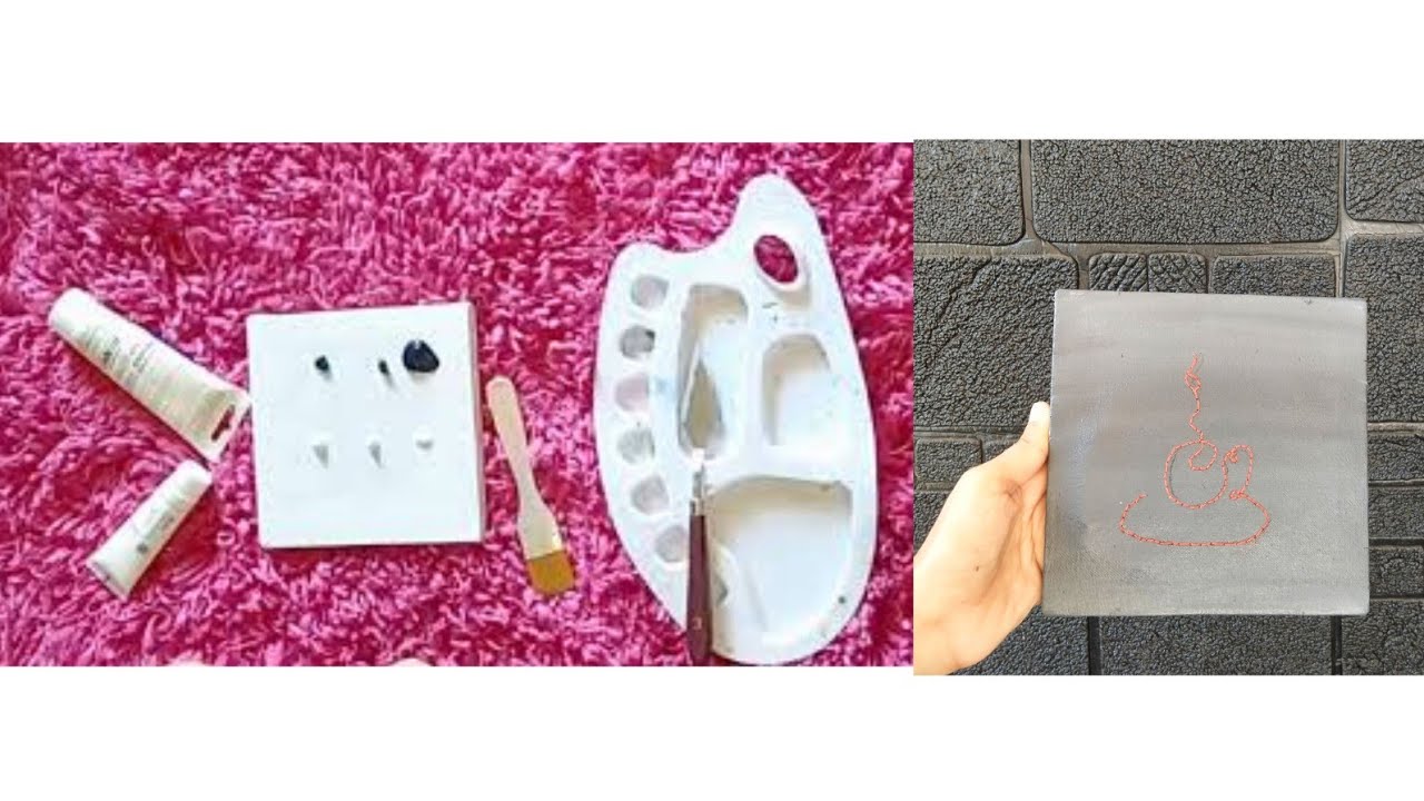 Canvas embroidery| Easy DIY Embroidered Painted Canvas Art - YouTube