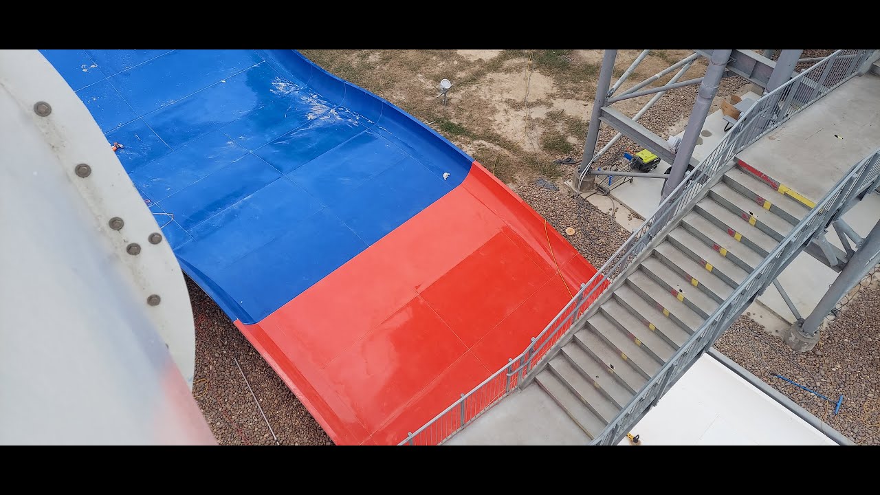 Huge Water Slide Attraction Polishing - YouTube